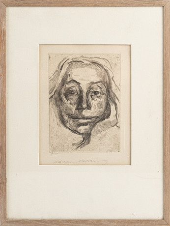 HEDWIG WEISS (1860-1923). “artist Käthe Kollwitz”, etching, printer ...