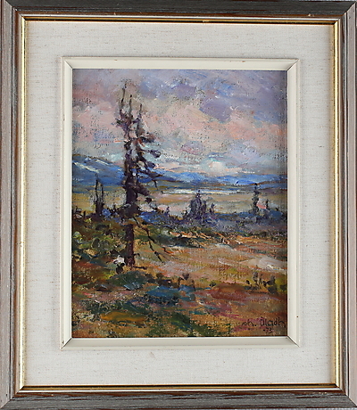 JOHAN BLADH. Mountain landscape, oil on canvas, signed and dated -73 ...