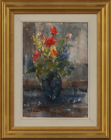 RAGNAR FALK. Still life, oil on Board, signed. Art - Paintings - Auctionet