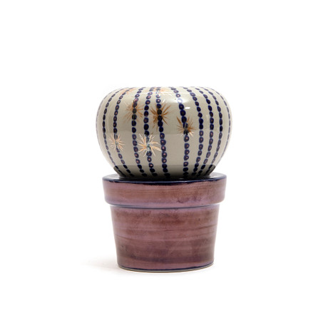 MARIANNE WESTMAN. Skulptur, "Kaktus", glaserat stengods med handmålad ...