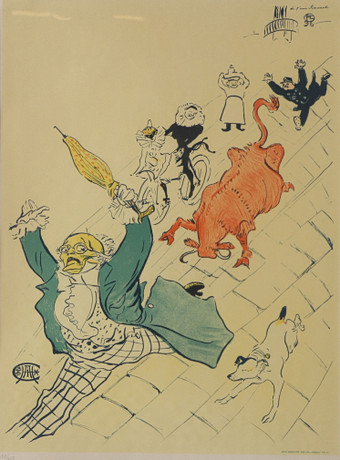 HENRI DE TOULOUSE-LAUTREC. After. Figure scene, colour lithograph ...