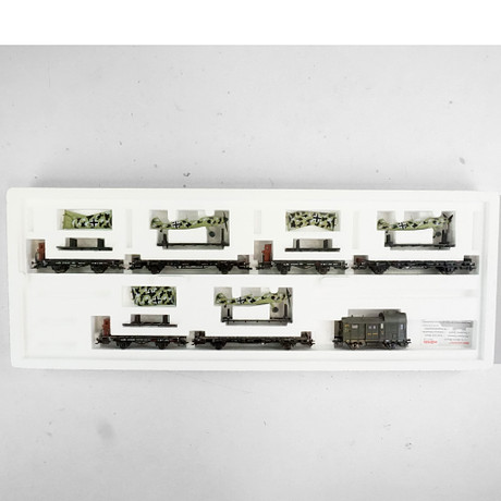 MÄRKLIN, FLYGTRANSPORT SET, 45090, 6st vagnar, 3st plan, 1st lok, för ...
