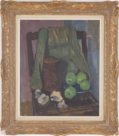 EIRA THELANDER. Still life with green apples, signed and dated -Eira 51 ...