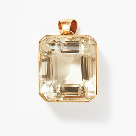 HÄNGE, 18 k guld, trappslipad citrin, Guldsmedjan Peter Sellén ...