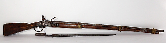FLINTLOCK MUSKET, mod 1791, with bayonet. Weapons & Militaria - Edged ...