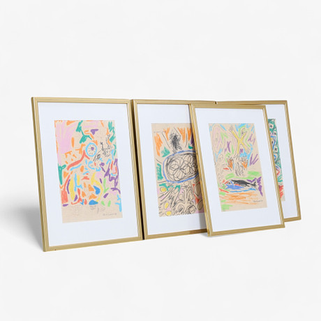 KNUT SWANE. Mixed media, 4 pcs. Signed and dated -84. Art - Paintings ...