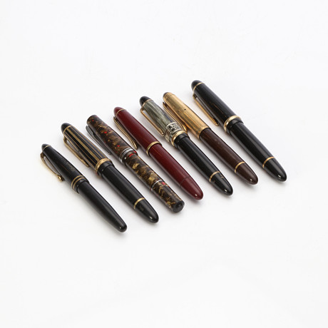 SEVEN GEHA FOUNTAIN PENS, Stylomine and Cabinet, Germany, France, 20th ...