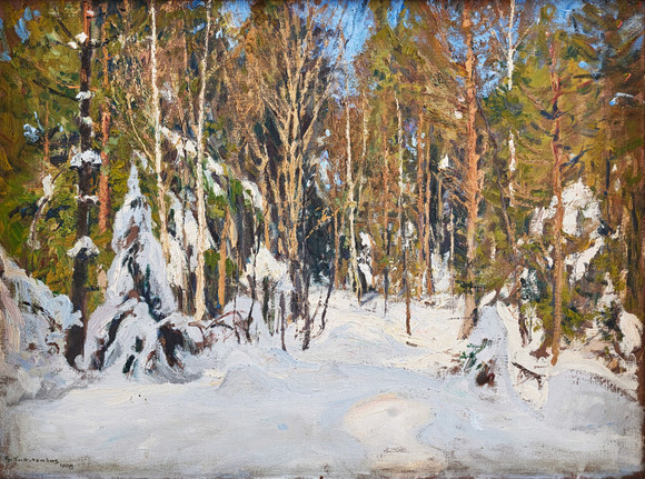 GOTTFRID KALLSTENIUS. Vinterlandskap. Konst - Måleri - Auctionet