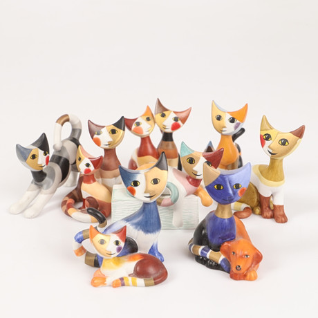 ROSINA WACHTMEISTER. Figuriner, 8 stycken katter, Goebel. Keramik & Porslin - Europeiskt - Auctionet