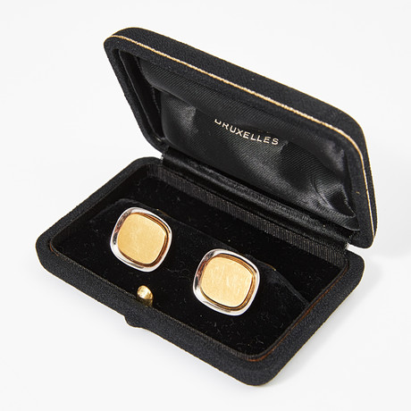 CUFFLINKS, 1 pair, 18k gold red/white gold, shiny and satin finishes ...