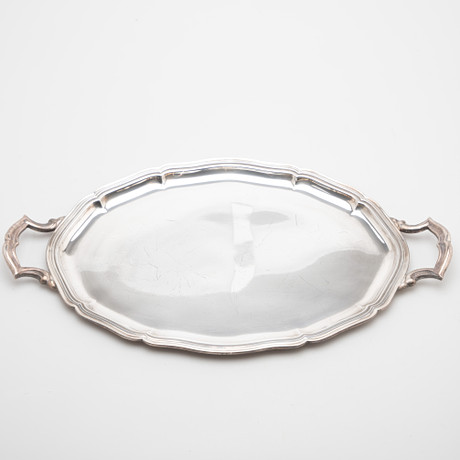 Stor silverpläterad bricka, 20 st. Jh. Silver & Metall - Silver - Auctionet