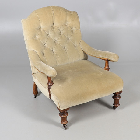 A VICTORIAN HOWARD STYLE BUTTONBACK ARMCHAIR. Furniture - Armchairs ...