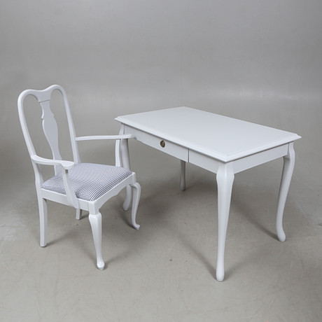 DESK with CHAIR, K.A. Roos, Rococo style. Furniture - Tables - Auctionet