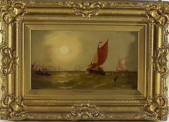 JOHN CALLOW. "Shipping off Margate" oil on Board, signed J Callow. Art ...