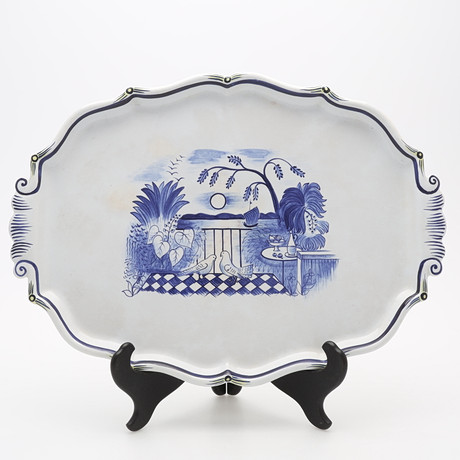 ARTHUR PERCY. A plate, flint, motif terrace, model “Percy”, Gefle ...