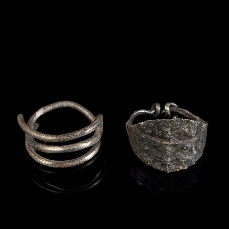 SILVER FINGER RINGS, 2 pcs, Viking Age approx. 800-1100 AD, spiral ...