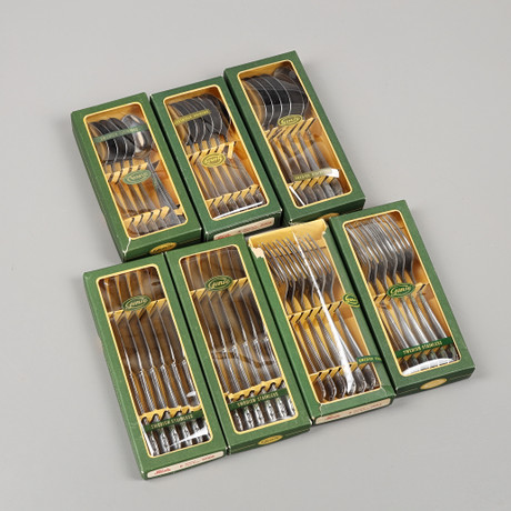 BESTICKUPPSÄTTNING, 42 delar, rostfritt, "Florida", Gense. Silver ...