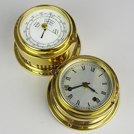 SHIP'S CLOCK AND SHIP'S BAROMETER, brass, Germany. Clocks & Watches ...