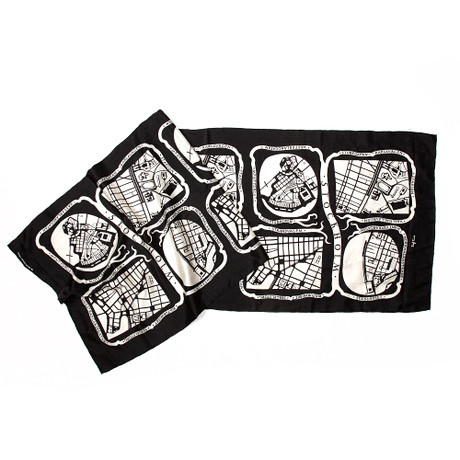 JOSEF FRANK. Scarf, Firma Svenskt Tenn, siden, Stockholmsmotiv ...