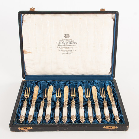 FÖRÄTTSBESTICK, Art Nouveau, Hofjuwelier Eugene Schröder, Tyskland, 800 ...
