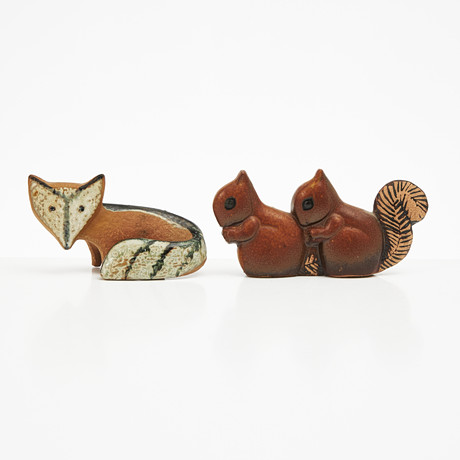 LISA LARSON. Figurines, “Fox” and “Squirrel”, from the comics “Little ...