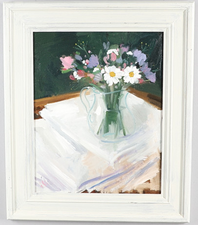 SAM TRAVERS (B.1984). SUMMER BLOOMS IN A GLASS JUG. Art - Paintings ...