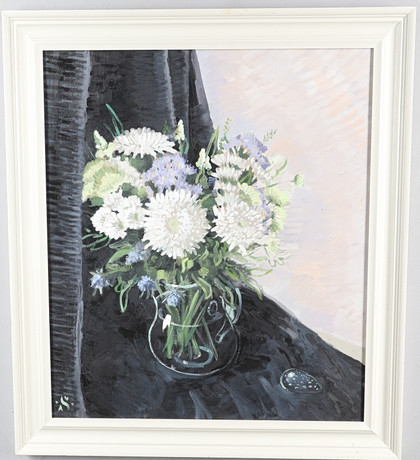 SAM TRAVERS (B.1984). DAHLIAS. Art - Paintings - Auctionet