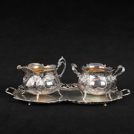 SOCKERSKÅL, GRÄDDKANNA & FAT, Silver, GEWE. Silver & Metall - Silver ...