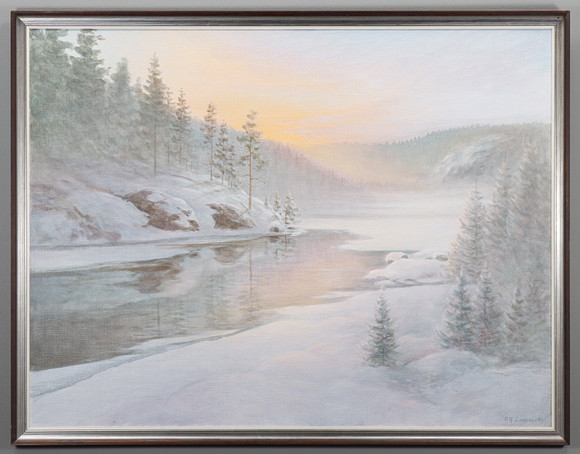 PER ARNE "PA" LARSSON. Vinterlandskap. Konst - Måleri - Auctionet