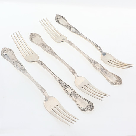 A set of 5 silver forks, Ferd A. Olsen, Norway. Silver & Metals ...