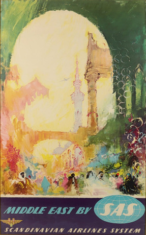 OTTO NIELSEN 1916-2000. Poster, “Middle East by SAS”, Denmark 1960s ...