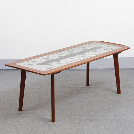 EDMUND PEDERSEN, COFFEE TABLE WITH TILES, 1950S, STAINED BIRCH, SIGNED ...