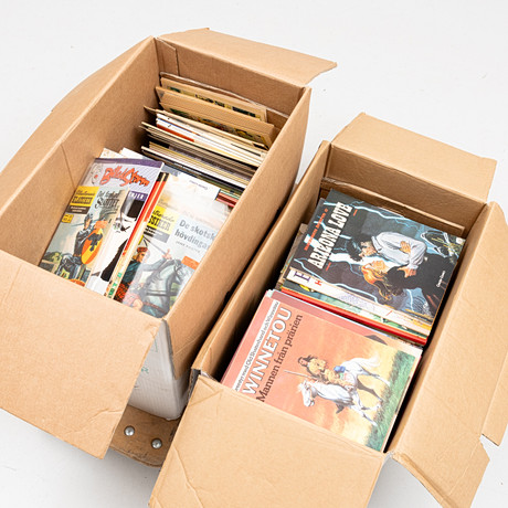 PARTI SERIETIDNINGAR, 2 flyttkartonger, Blueberrys äventyr, Tarzan ...