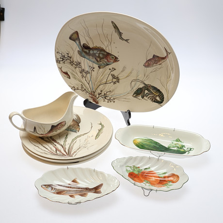 FISKSERVIS, 7 dlr, "Fish", Johnson Bros, England, 1900-tal. 3 ...