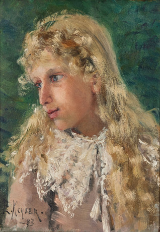 ELISABETH KEYSER 1851-1898. Portrait of a young woman. Art - Paintings ...