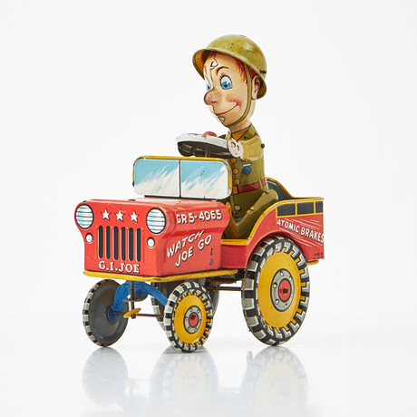 UNIQUE ART MFG CO, 'G.I Joe and his jouncing jeep', lithographed plate ...