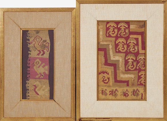 TEXTILES, 2 dlr, Chimu culture, ca 900 - 1470 AD, Peru, polychrome ...