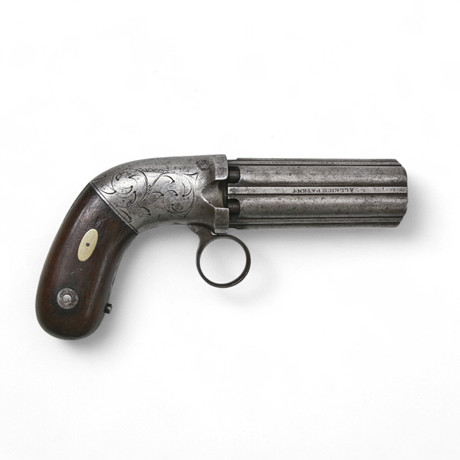 PEPPERBOX, UK, 6-pipes, patented 1837, steel/wood (1). Weapons ...