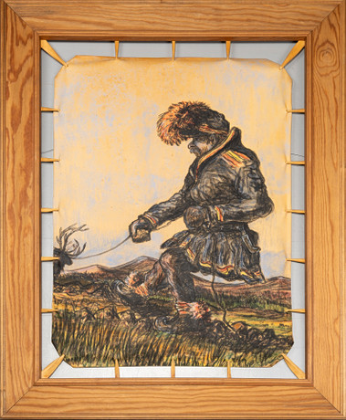 DAN "DHAN" LUNDMARK, blandteknik på skinn, signerad och daterad - 1971 ...