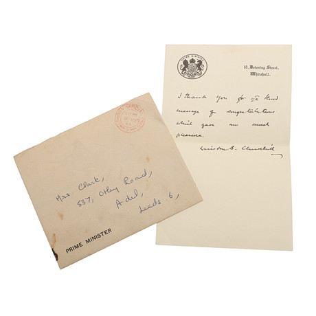 SIR WINSTON CHURCHILL (1874-1965). A facsimile printed letter. Books ...