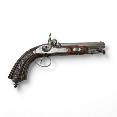 SLAG LOCK PISTOL, Belgium, c. 1860s, manufactured by E. P. LeFacheur a ...