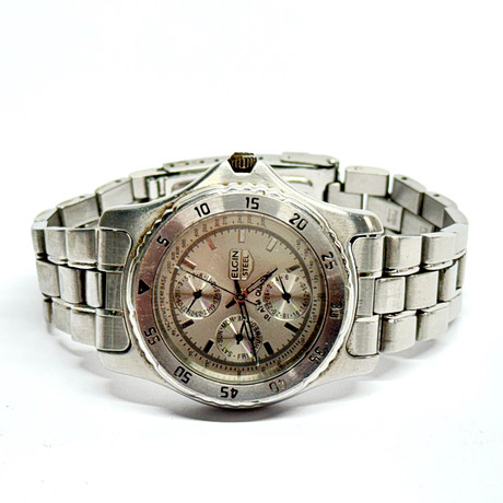 GENT'S ELGIN STAINLESS STEEL WRIST WATCH. Clocks & Watches ...