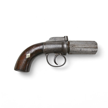 PEPPERBOX, 6-Pipes, Steel/Walnut, Rotating Pipe Bundle, 1840s (44 ...