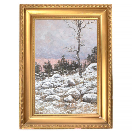 VICTOR WESTERHOLM. Den första snön, a tergo intyg av Hilma Westerlund ...