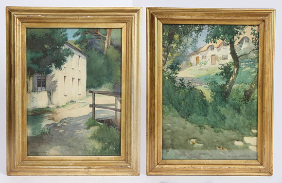 ALFRED DENNIS, 20TH CENTURY BRITISH SCHOOL, TWO WATERCOLOURS (2). Art ...