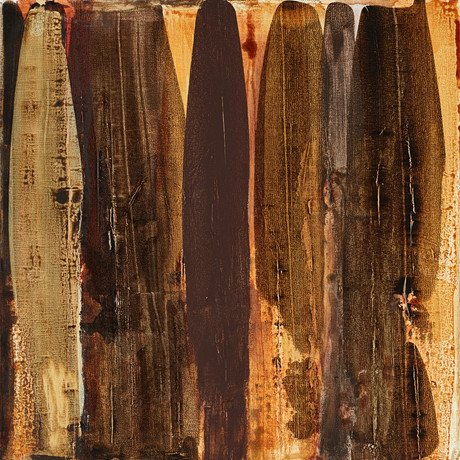 KIA KINELL (Sweden, born 1953). Abstract composition in brown, signed ...