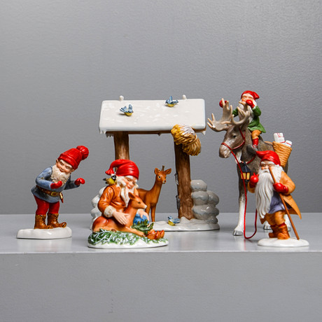 LARS CARLSSON. Figuriner, 6 st, Fyrklövern Collection. Keramik ...