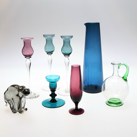 Assorted glass objects, 8 pcs. Glass - Other - Auctionet