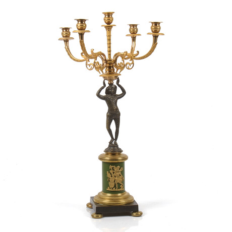 JOHAN BERNHARD LINDROTH. Tillskriven. Kandelaber, brännförgylld ...