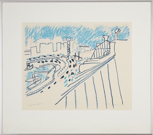 STIG (SLAS) CLAESSON. Stockholm motif, offset print, signed, EA. Art ...